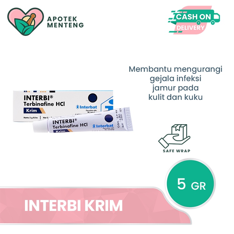 Jual Interbi 1% Cream 5 g - Krim Topikal Infeksi Jamur Kulit dan Kuku ...