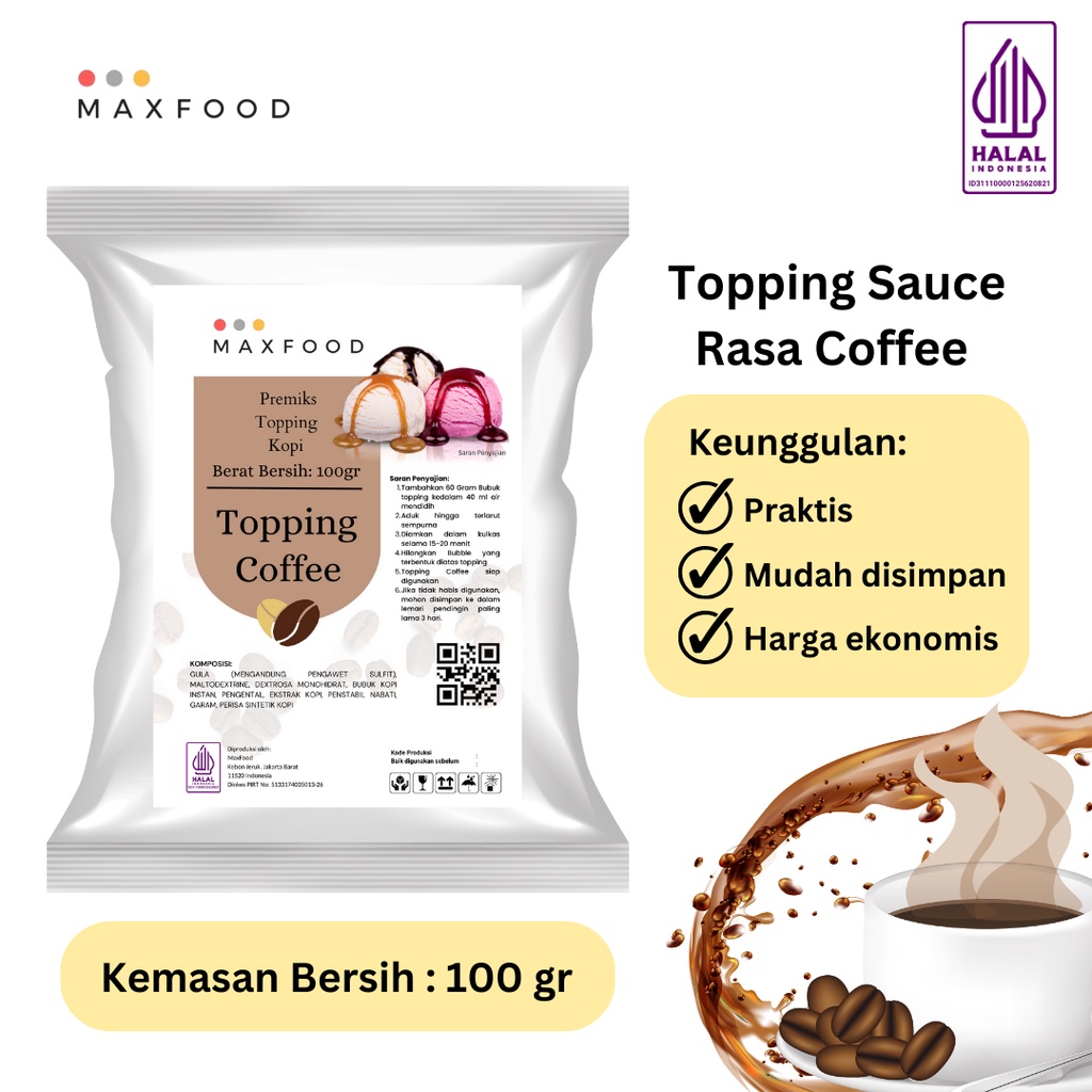 Jual Maxfood - Topping Sauce Coffee Powder / Bubuk Topping Saus Rasa ...