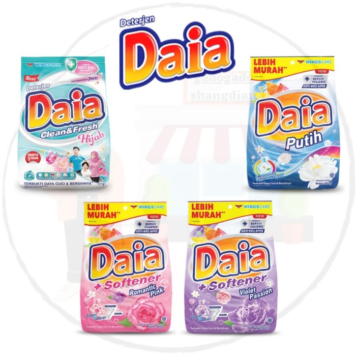 Jual [Kalimantan] DAIA Deterjen Bubuk Putih - Clean & Fresh - Romantic Pink - Violet Passion ...