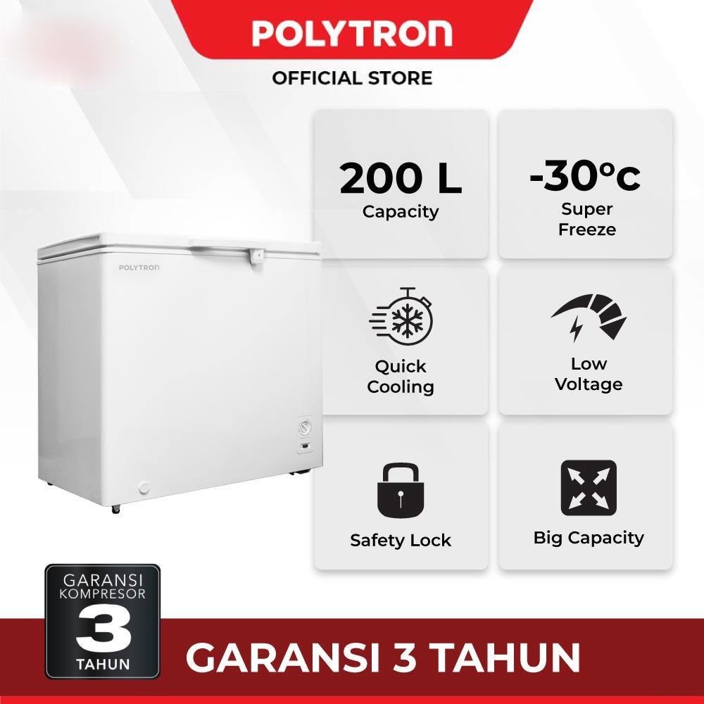 Jual FREEZER BOX POLYTRON 200 LITER PCF 218 | Shopee Indonesia