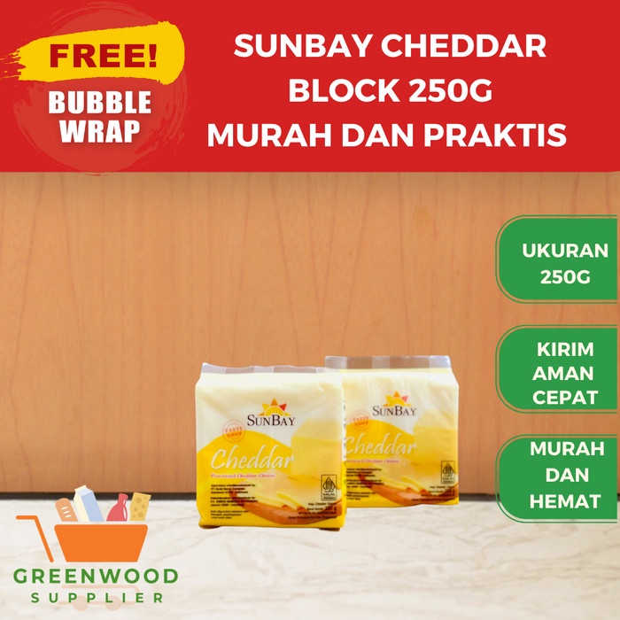 Jual [HEMAT] Sunbay Keju Cheddar Block 250G | Shopee Indonesia