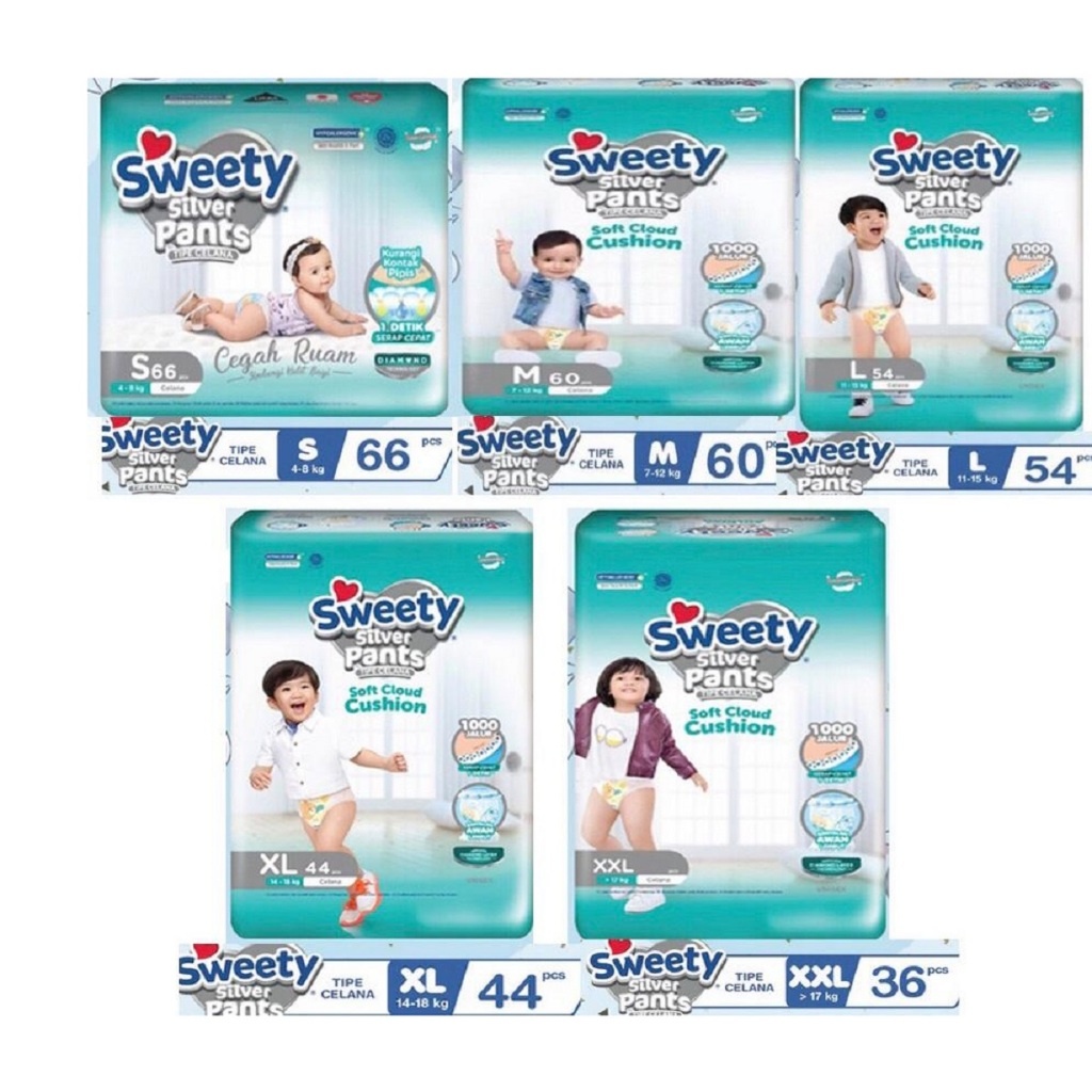 Jual Sweety Silver Pants S66/M60/L54/XL42/XXL32 (Citra Susu Express ...