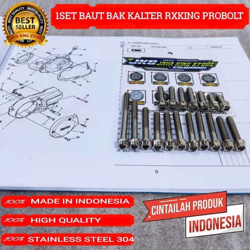 Jual Baut bak kalter Rxking Probolt Stainless CNC 2kunci 1set kanan kiri baut bak custom rx king ...