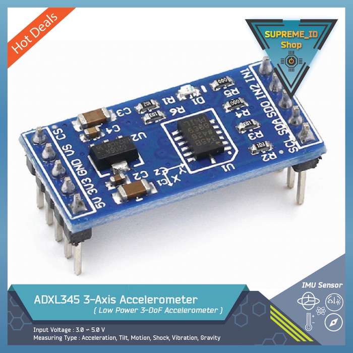 Jual ADXL345 3DOF Digital 13-bit 3-axis Accelerometer Gravity Tilt ...