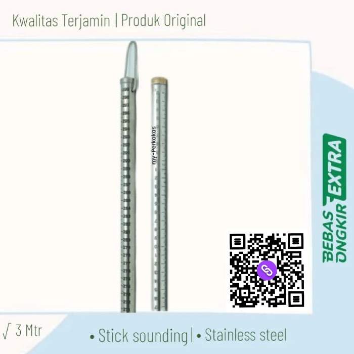 Jual Dipstik ukur BBM 2 meter 3 meter 4 meter stainlees Stick sounding ...