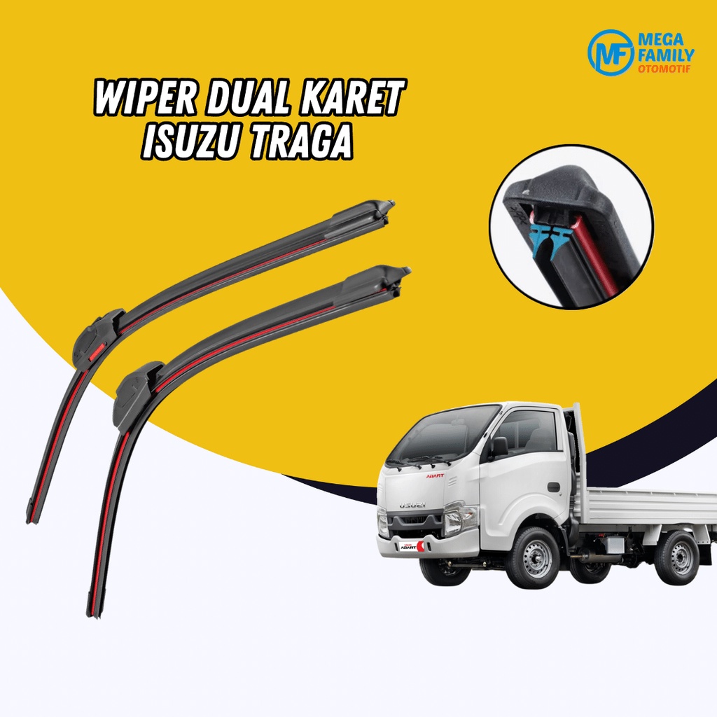 Jual Wiper Mobil Isuzu Traga Frameless Dual Blade Double Karet 1 Set Kanan Kiri | Shopee Indonesia