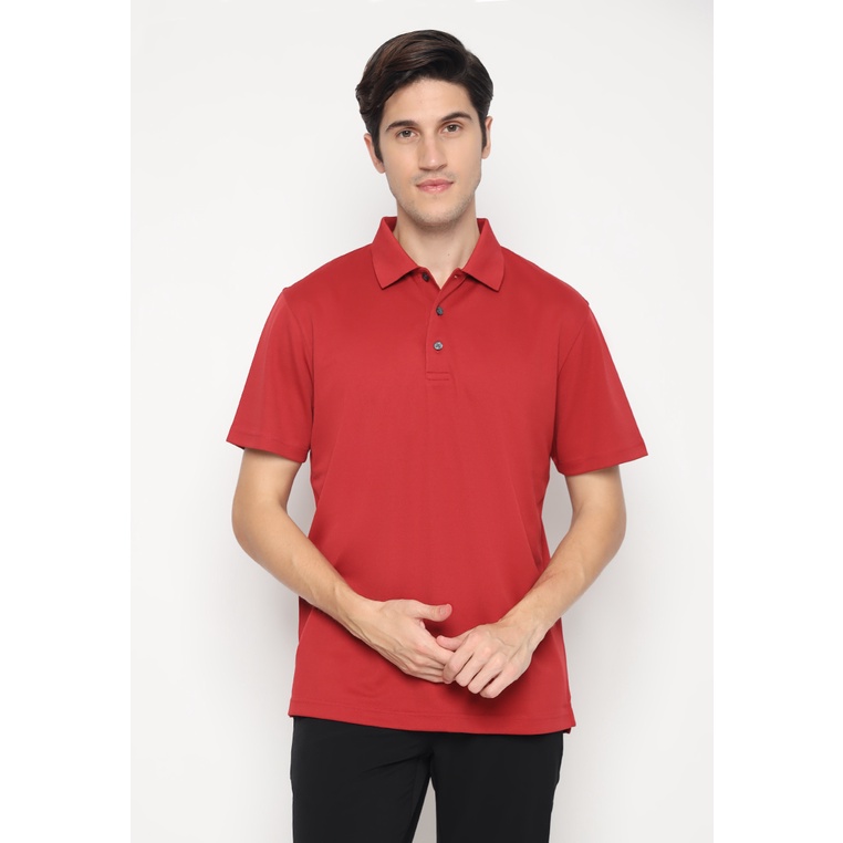 Jual Jack Nicklaus Parker Premium Heather Fine Stripe Polo Red Root ...