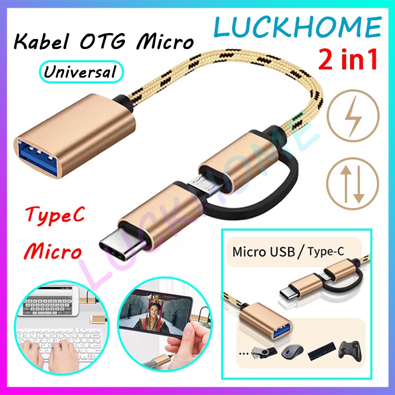 Jual Adaptor OTG 2in1 USB Micro & Type-C Micro otg Multifungsi Bahan ...