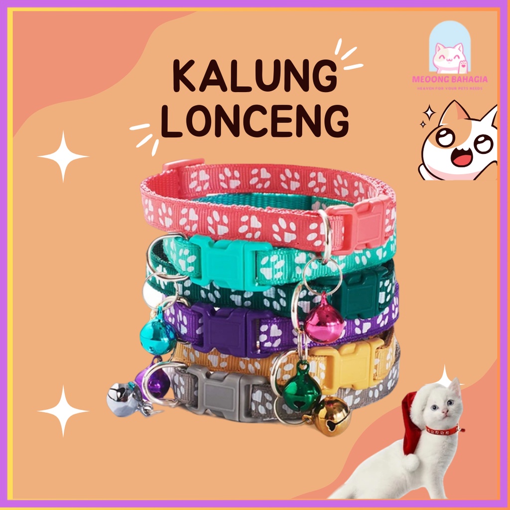 Jual Kalung Kucing Lonceng Hewan Peliharaan Motif Tapak Kaki Adjustable ...