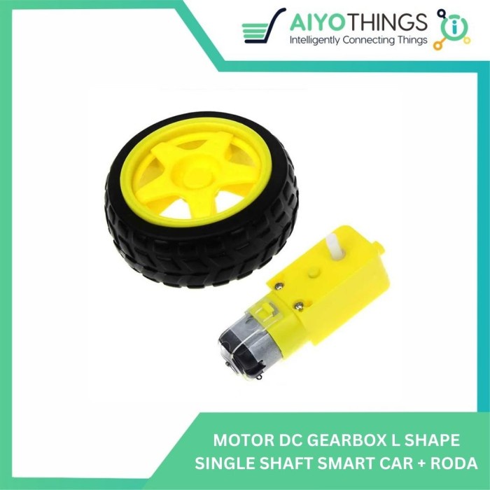 Jual Motor DC Gearbox L Shape Single Shaft Smart Car + Roda | Shopee ...