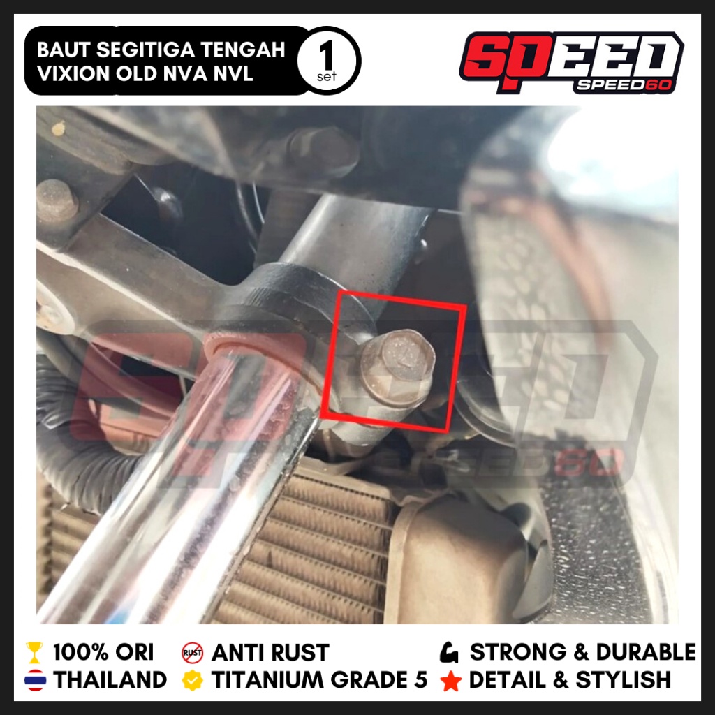 Jual Baut Segitiga Tengah Yamaha Vixion Old NVL Baut Titanium Grade 5 Probolt Thailand King Nut ...