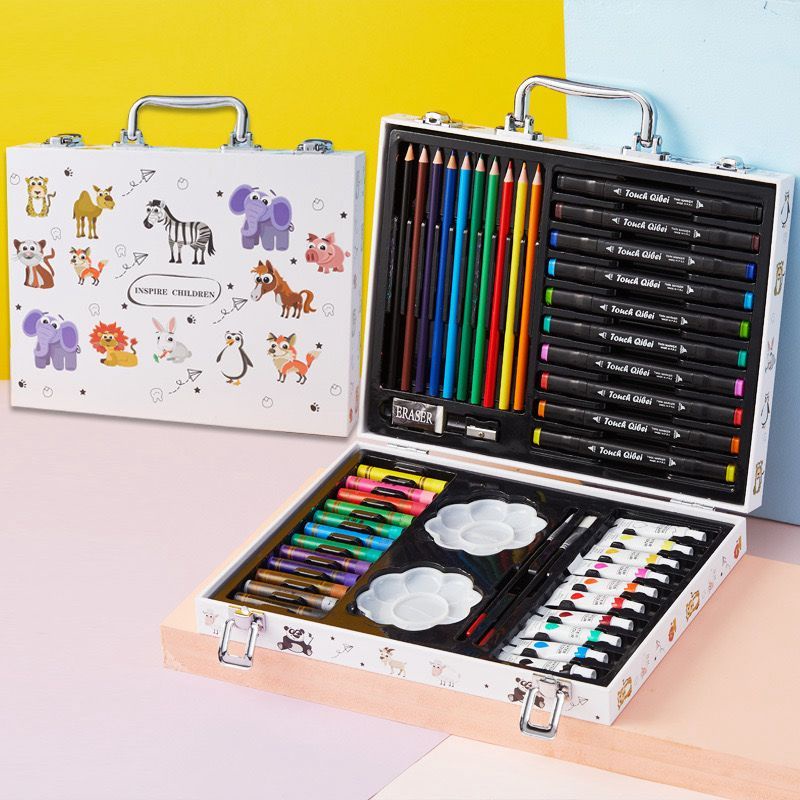 Jual GU Crayon Set 48pcs Koper Aluminium Besi Krayon Pensil Warna 48 ...