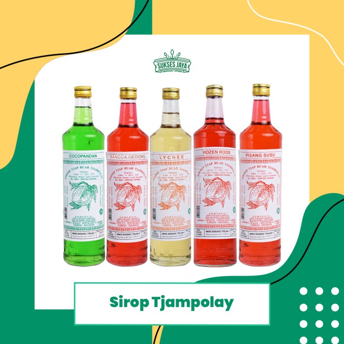 Jual Syrup Tjampolay Cocopandan, Rose, Pisang, Lychee, Mangga 630ml ...