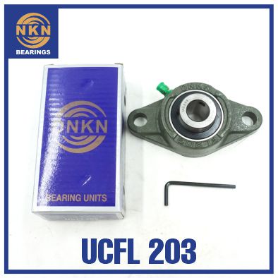 Jual Bearing Unit UCFL 203 NKN Diameter As 17 mm UC203 + FL203 Original | Shopee Indonesia