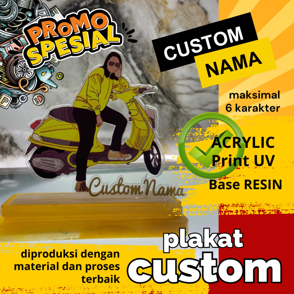 Jual Plakat Acrylic Custom Motor VesPA/Motor Vespa Acrylic Custom Nama ...