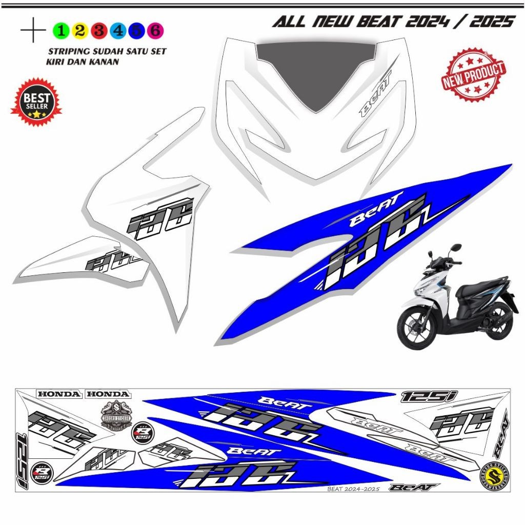 Jual STRIPING MOTOR BEAT DELUXE NEW 2025 STIKER VARIASI / POLET MOTIF ...