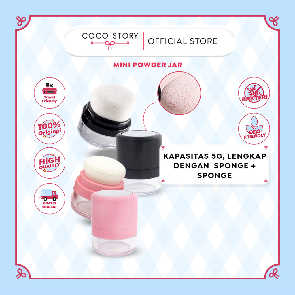 Jual Coco Story Tempat Wadah Bedak Tabur Mini Makeup Case | Shopee ...