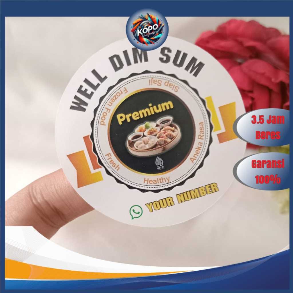 Jual KOPO 2-4 Sticker Label Bulat Dimsum Stiker Makanan Free Desain ...