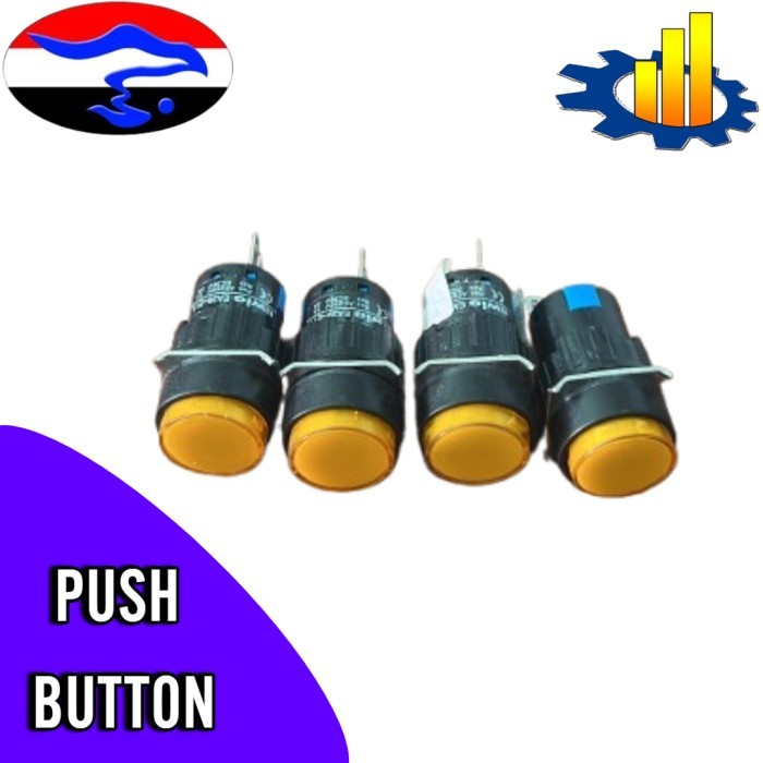 Jual PUSH BUTTON RETURN EWIG KUNING AC 220V 3PIN | Shopee Indonesia