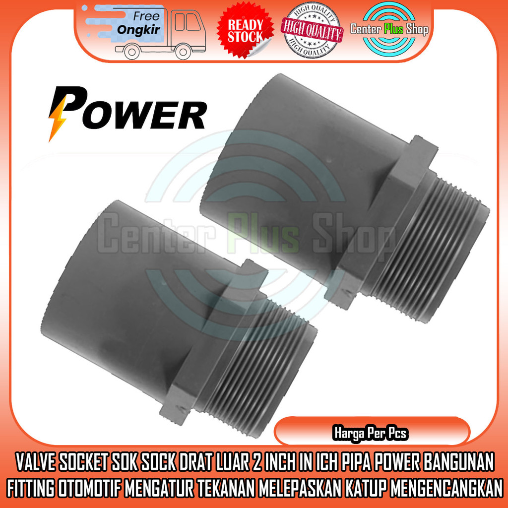 Jual Power Socket 2 Inch Drat Luar AW 2" In Inci Inchi Sok Sock Shock ...