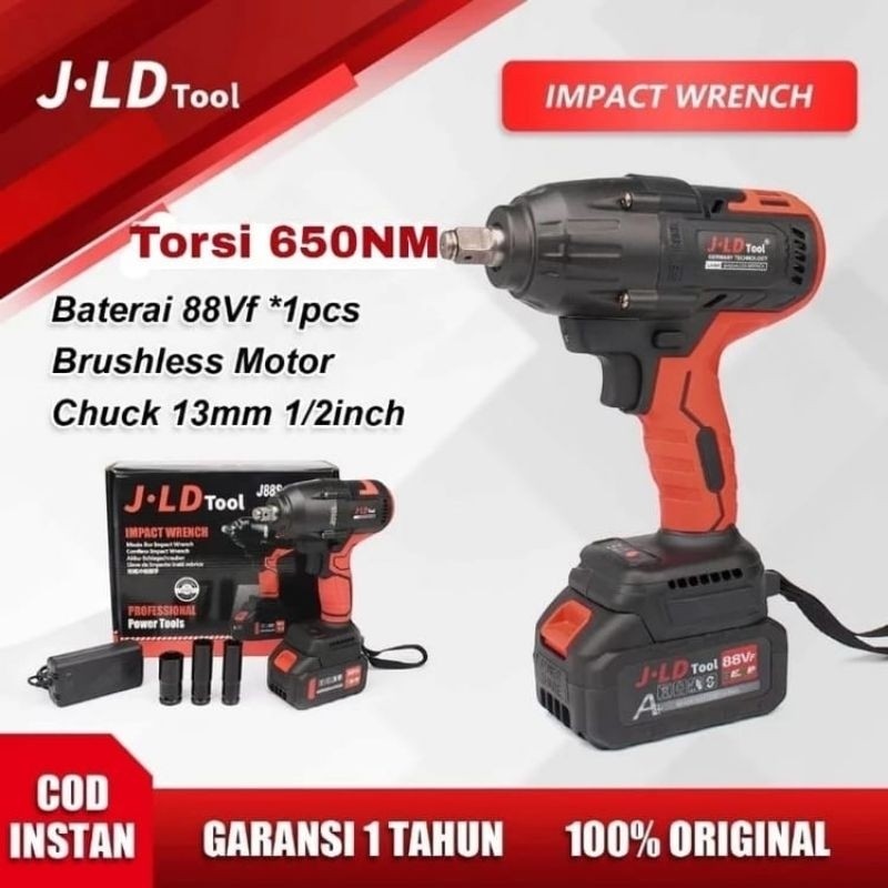 Jual JLD 650NM impact baterai Brushless 88FS 88VF Impact Wrench cordless bisa bolak balik 13MM ...