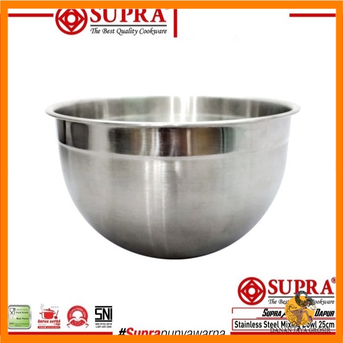 Jual Supra Stainless Steel Mixing Bowl Ukuran 25Cm | Shopee Indonesia