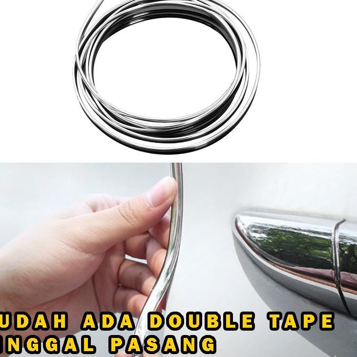 Jual List Moulding Chrome 6mm Lis Silver List Jendela List Pintu Mobil ...