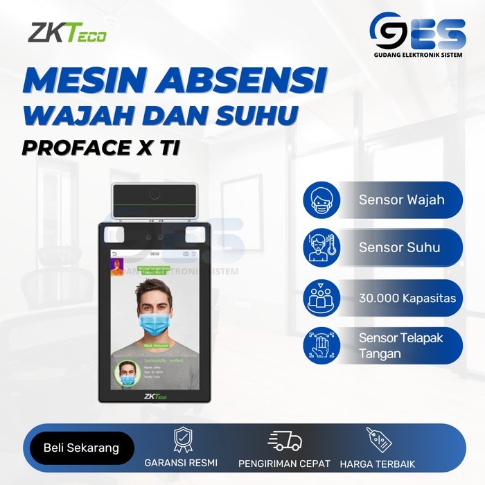 Jual Mesin Absensi Wajah Dan Suhu ZKTeco PROFACE X TI Bisa Akses Kontrol | Shopee Indonesia