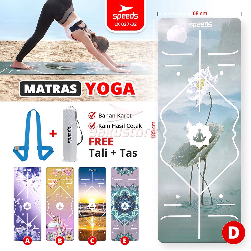 Jual SPEEDS Yoga Mat 185x68x4,5m Karet Matras Yoga Senam Lantai ...