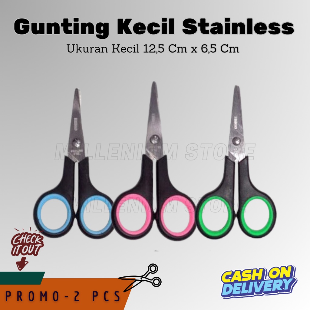 Jual ( BISA COD ) Promo 2 Pcs Gunting Kertas Stainless Ukuran Kecil ...