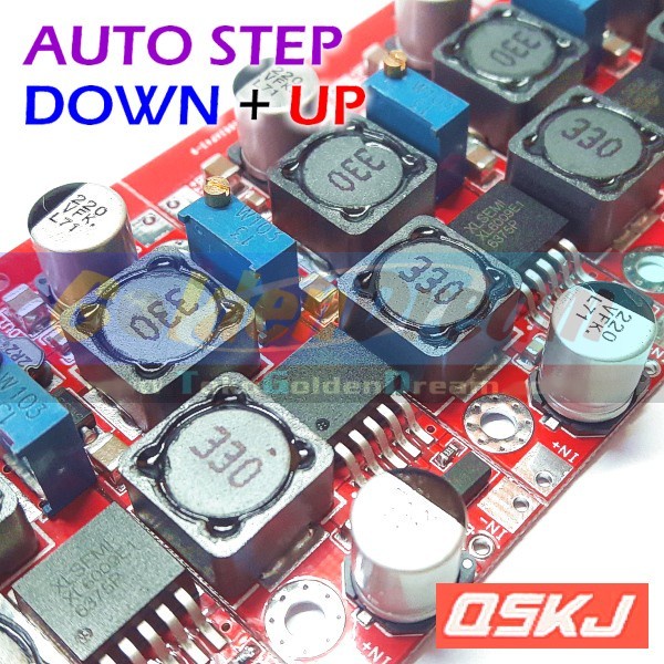 Jual Red QSKJ Auto Buck Boost Step Down + Up XL6009 Converter Solar Aki DC | Shopee Indonesia