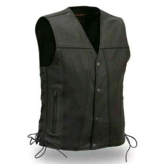 Jual Rompi Kulit Koboi Touring Bikers Simpel Hitam | Shopee Indonesia