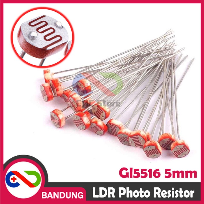 Jual LDR GL5516 5MM PHOTORESISTOR PHOTO RESISTOR GL 5516 | Shopee Indonesia