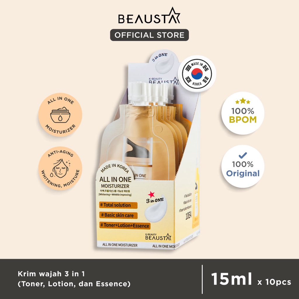 Jual BEAUSTA All In One Moisturizer (15ml x 10pcs) | Shopee Indonesia