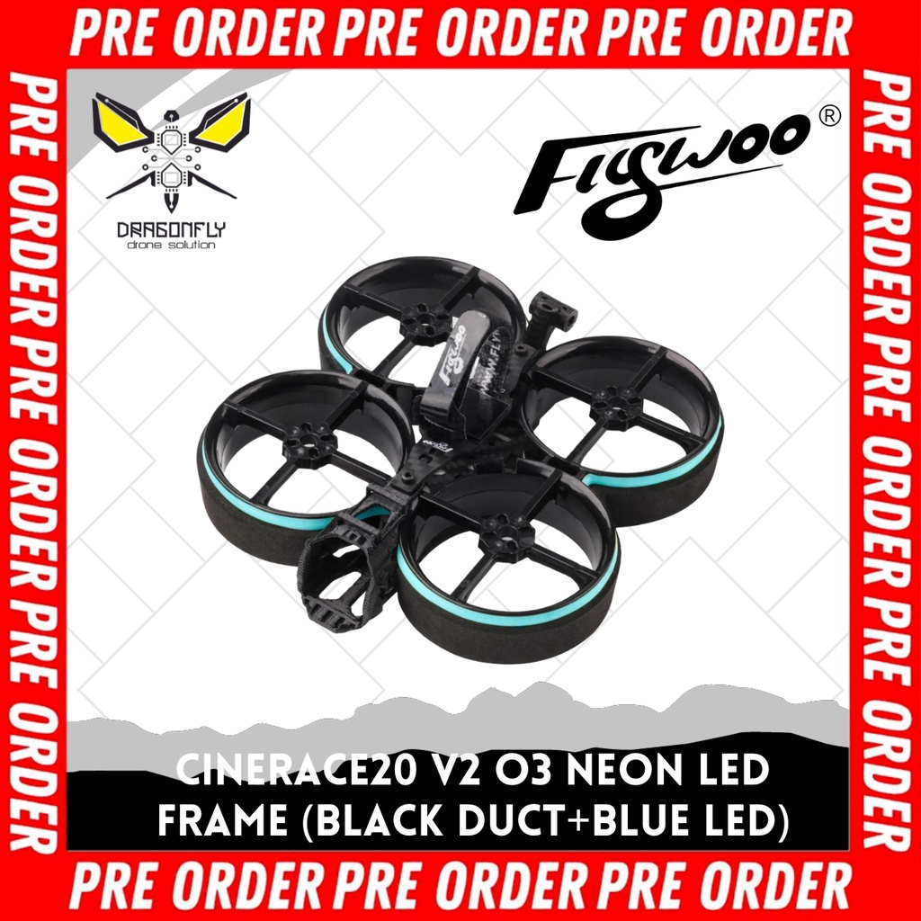 Jual PRE ORDER Flywoo CineRace20 V2 O3 Neon Led Frame (Black duct+Blue ...