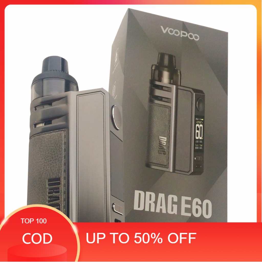 Jual (COD) Pod Vape Drag E60 Kit 60W 2550Mah Gray Authentic By Voopoo ...