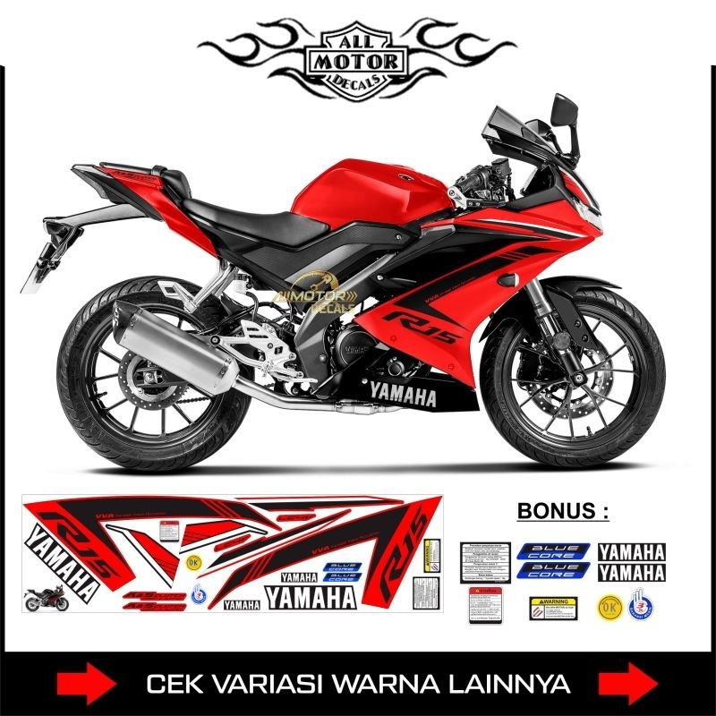 Jual STRIPING YAMAHA R15 V3 Ori / STIKER MOTOR R15 V3 2017 2018 2019 ...