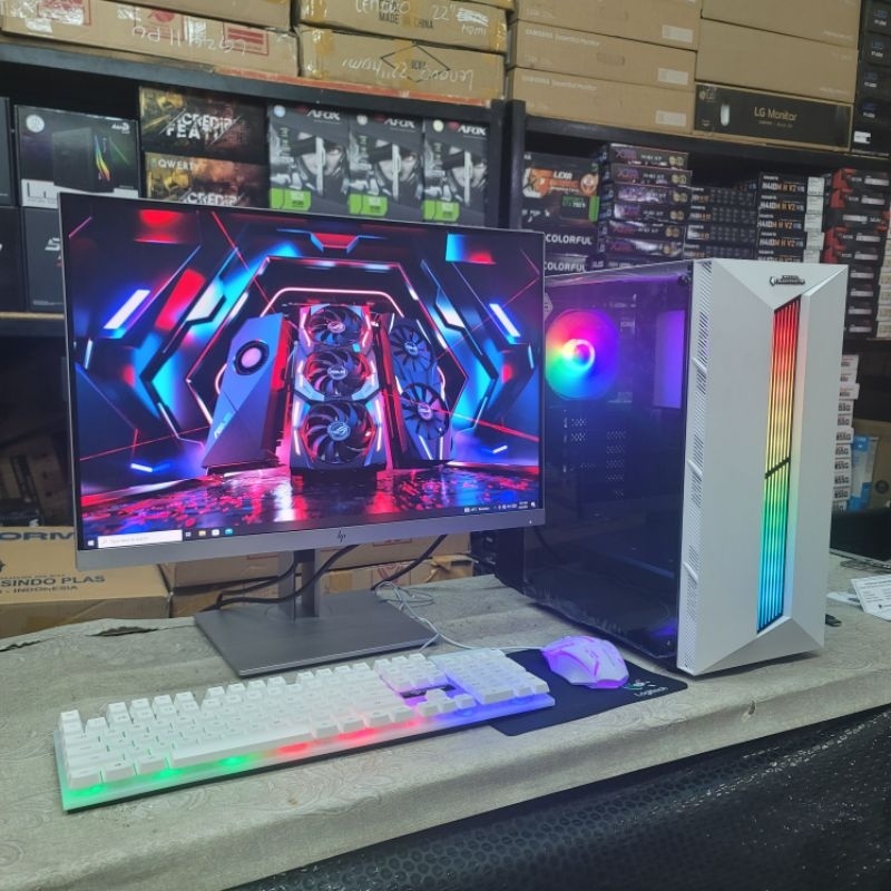 Jual PC Gaming Full Set AMD Ryzen 5 5600G Ram 16GB SSD/HDD Monitor 24 ...