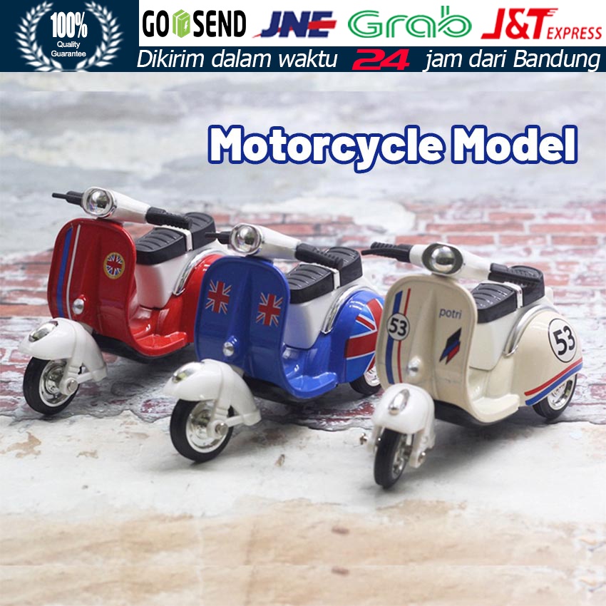 Jual Diecast Vespa Miniatur Motor / Miniatur Motor Skuter Metal / Motor ...