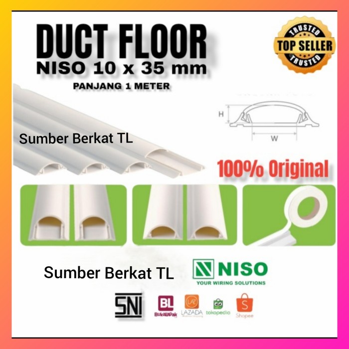 Jual Kabel Duct Lantai 10x35 Cable Floor Niso Oval Duct Tape Curva ...