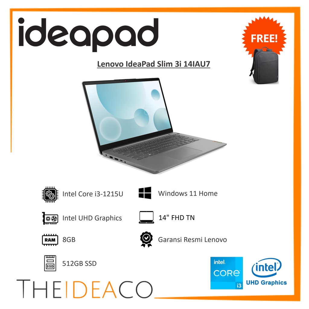 Jual Lenovo IdeaPad Slim 3i i3-1215U 8GB 512GB SSD 14" FHD Win11Home ...