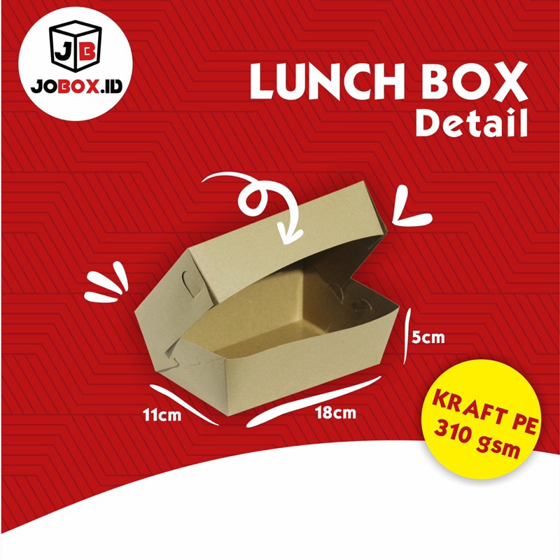 Jual Lunch Box L Kraft Laminasi / Kotak Nasi Murah / Box nasi / Box Fried Chicken / Kotak Ayam ...