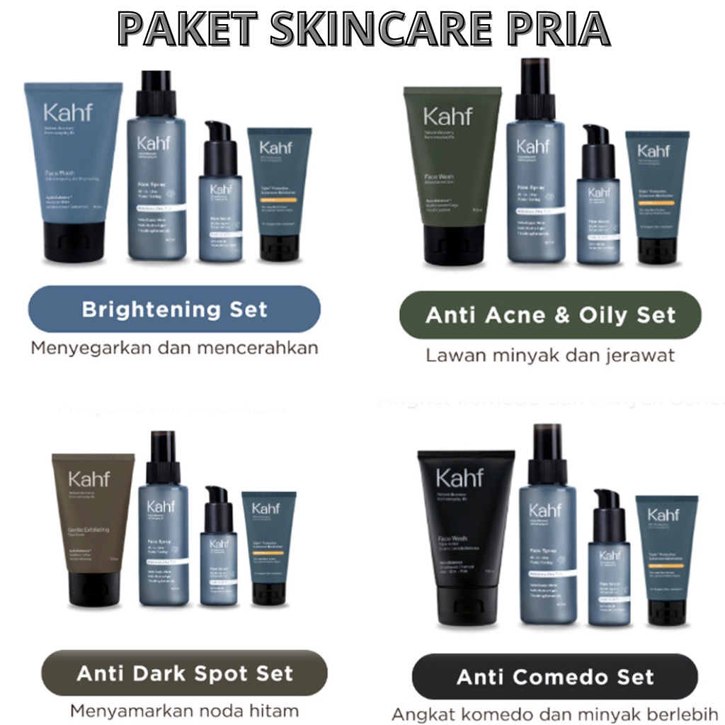 Jual Kahf Paket isi 4 Skincare Pria [Facial Foam + Face Serum + Face ...