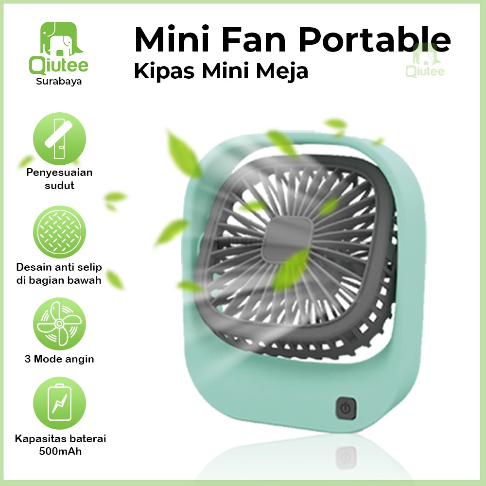 Jual [TERMURAH] Mini Fan Kipas Angin Kecil Meja Duduk Portable Kipas ...