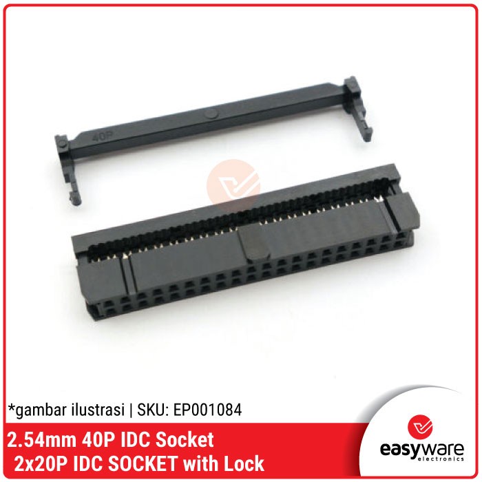 Jual 40P IDC SOCKET 2x20P IDC SOCKET FEMALE 40 PIN IDC KONEKTOR SOKET ...