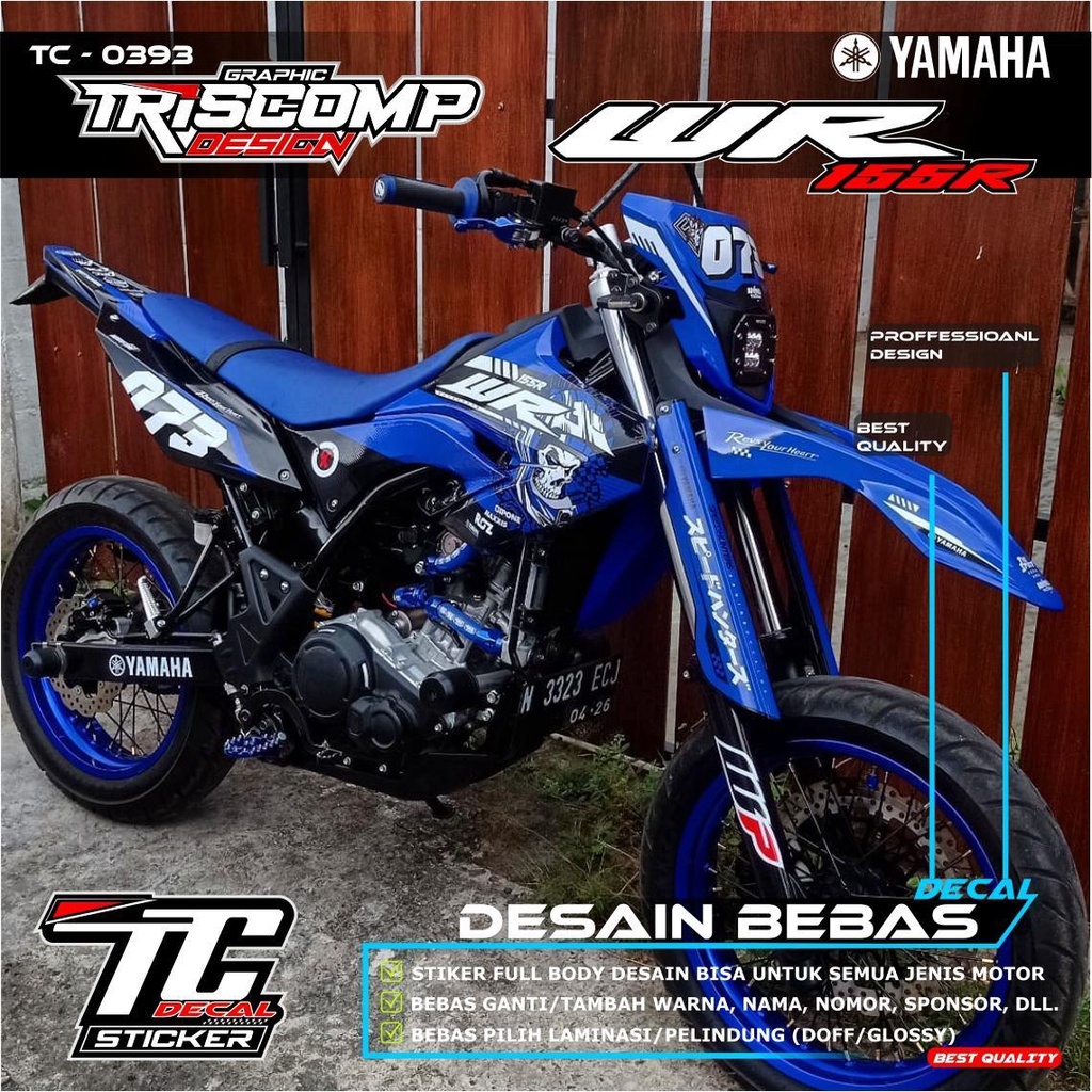 Jual Decal sticker motor WR Striping WR 155R motif supermoto racing WR ...