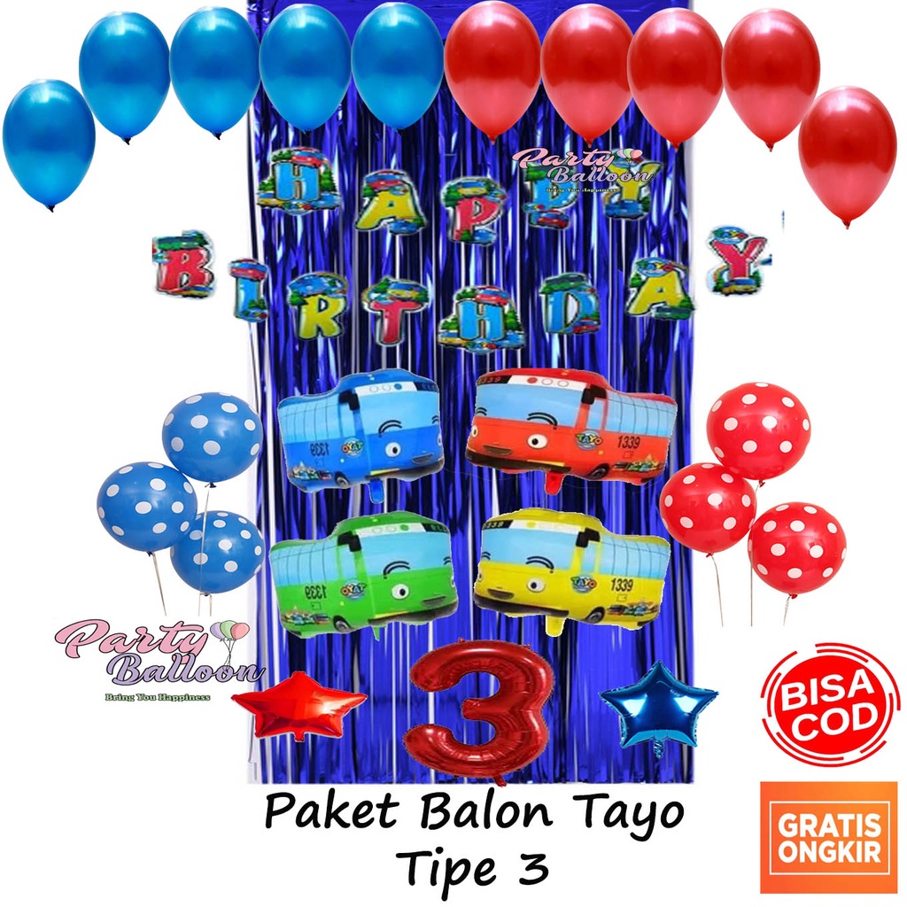 Jual Paket Dekorasi Ulang Tahun anak laki laki karakter Mobil Bus Set ...