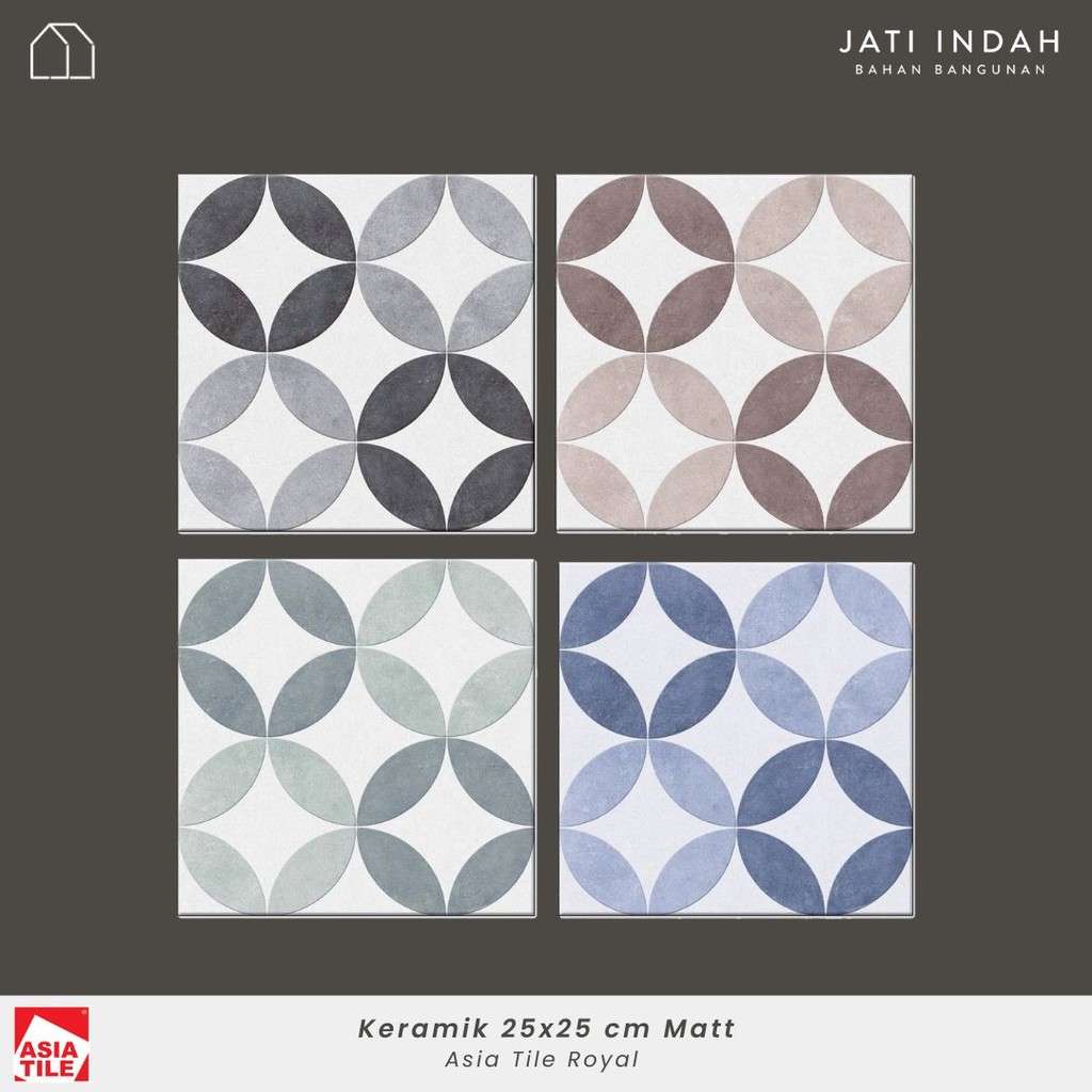 Jual Keramik Lantai 25x25 cm Matt Asia Tile Royal (Motif Batik Kawung ...