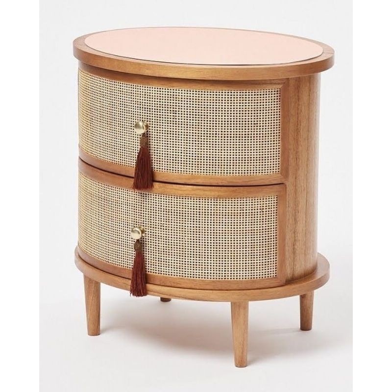 Jual MEJA NAKAS BULAT KAYU JATI KOMBINASI ROTAN STOOL MEJA KOPI ...