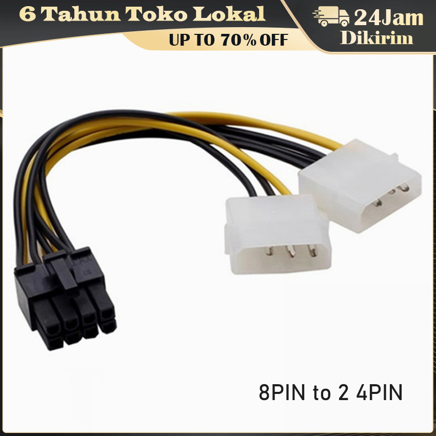 Jual Kabel Converter VGA Power 8 Pin ke Dual 4 Pin Molex / Adapter PCI ...
